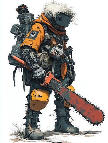 Post-Apocalyptic Male NPC - Masked Survivor with Chainsaw 3D model ...