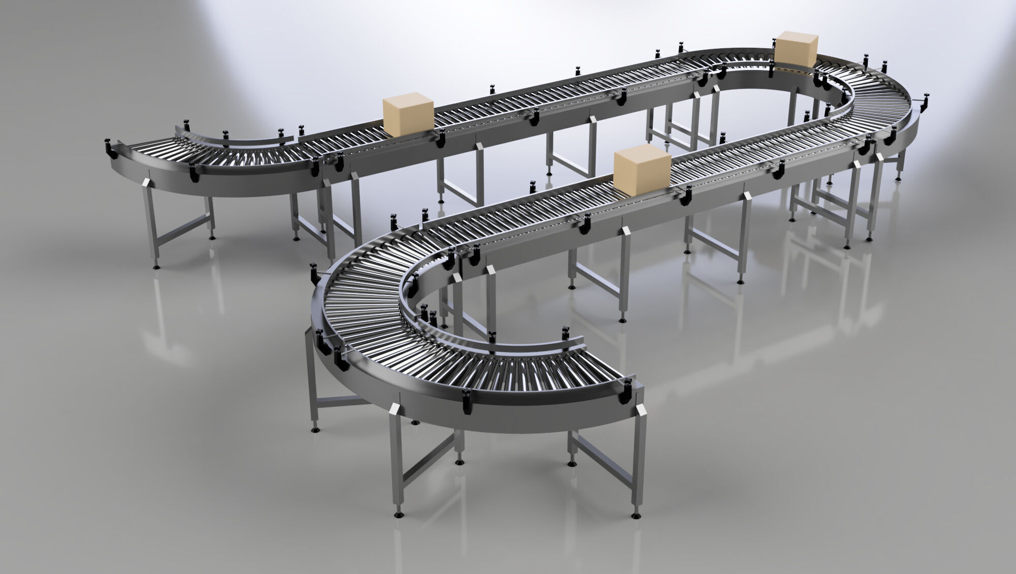 Roller Conveyor Belt 3D Model Assembly 3D model | CGTrader