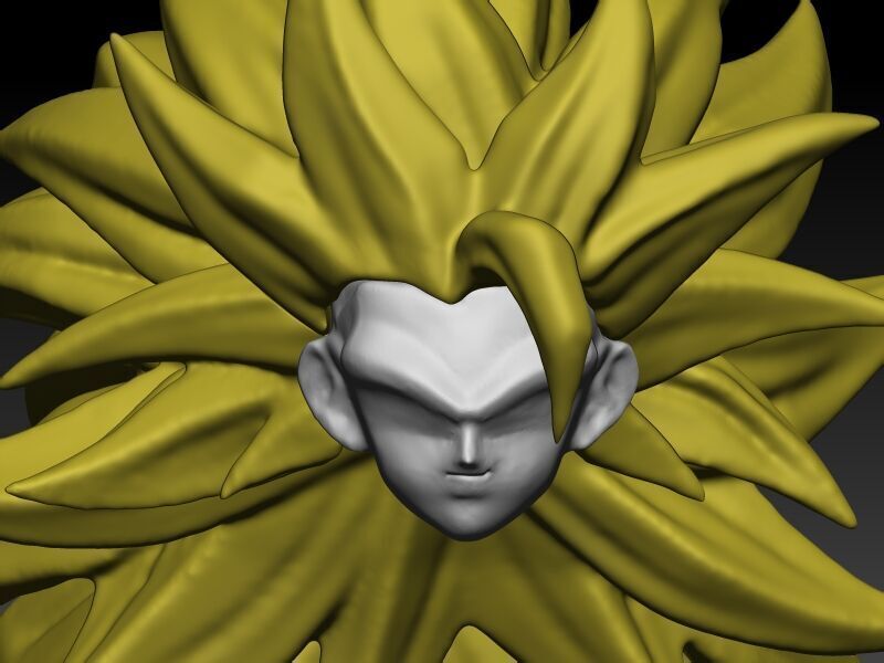 Sh figuarts Goku SSJ3 Head with hair articulated 3D model 3D printable ...