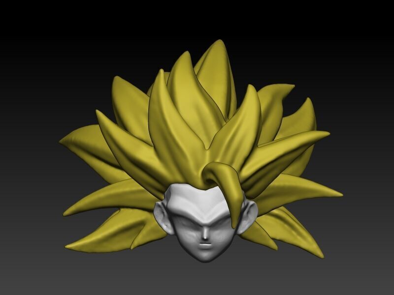 Sh figuarts Goku SSJ3 Head with hair articulated 3D model 3D printable ...