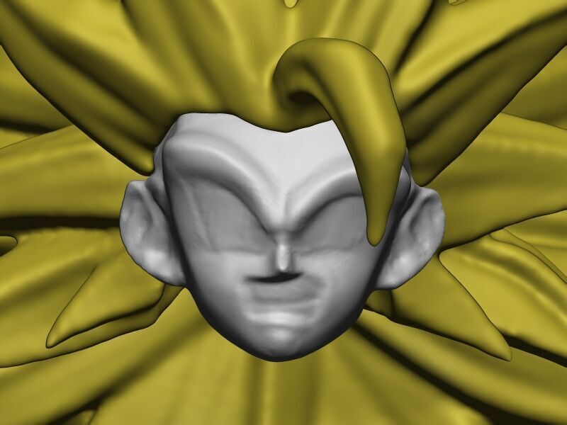 Sh figuarts Goku SSJ3 Head with hair articulated 3D model 3D printable ...