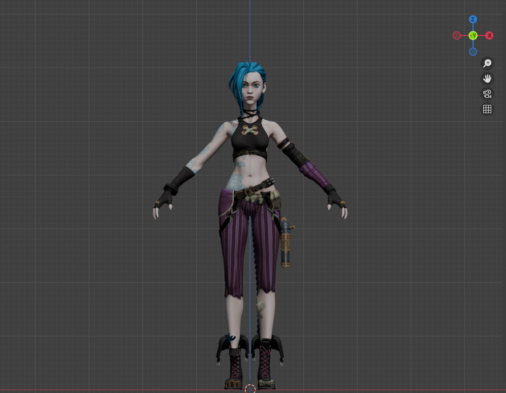 Jinx Arcane Rig free 3D model rigged | CGTrader