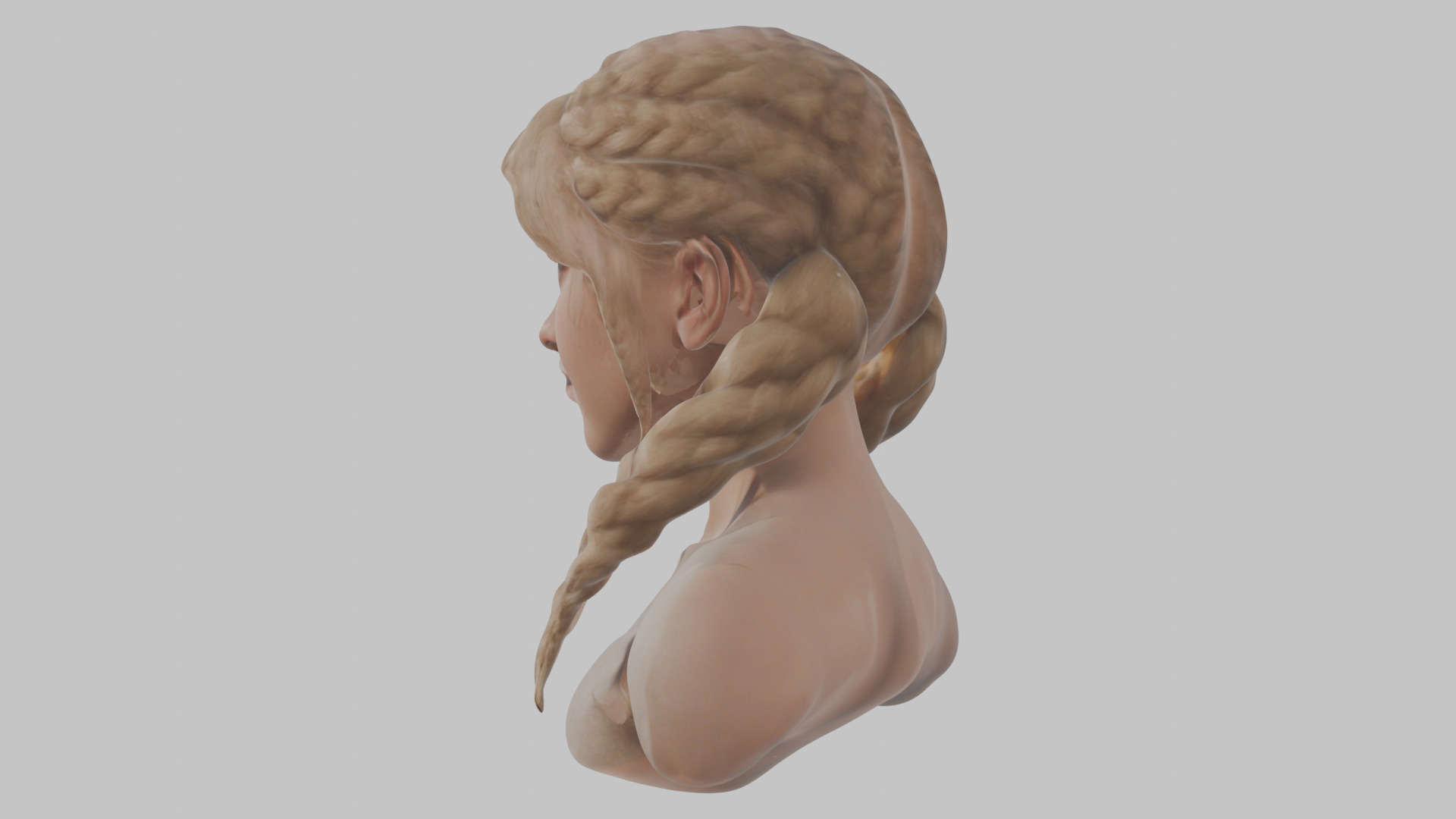 3D model Medieval Fantasy Cute Teen Blonde Girl Head Bust VR / AR / low-poly | CGTrader