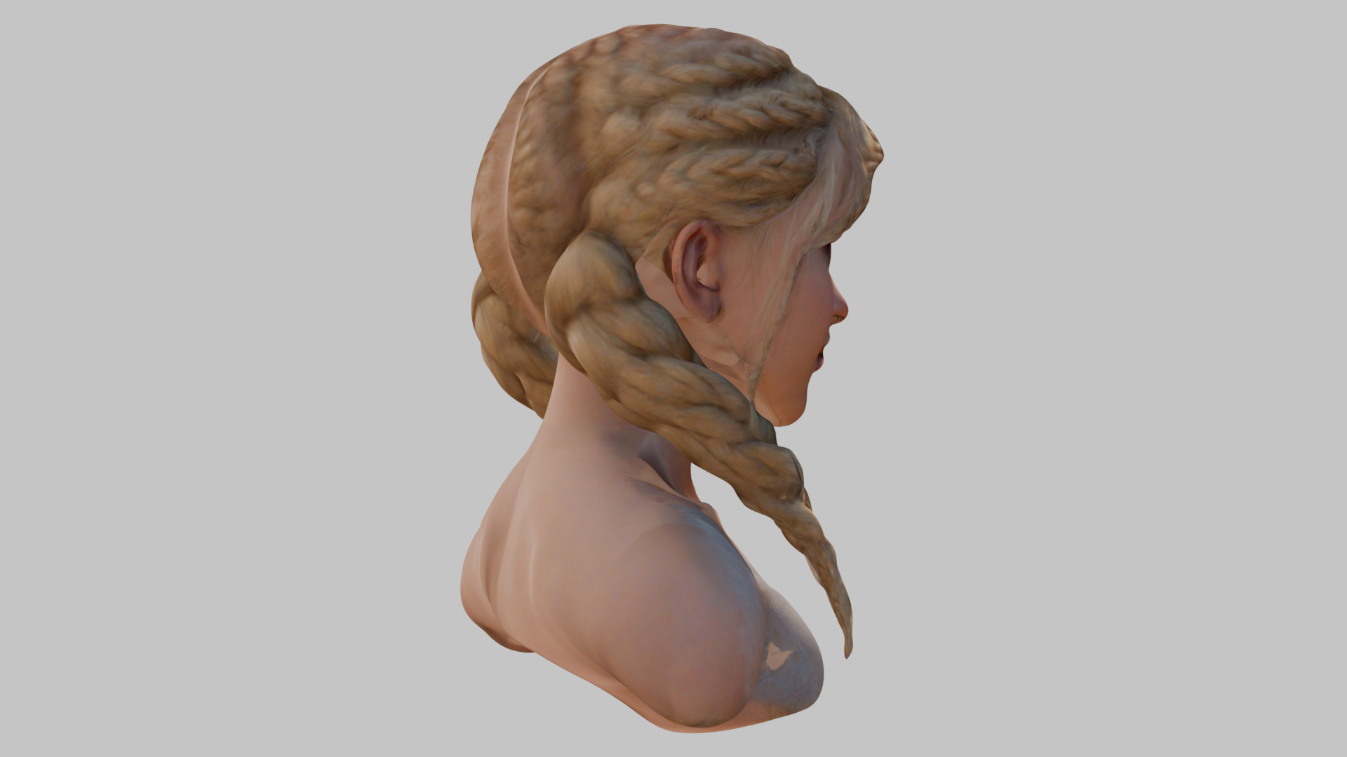 3D model Medieval Fantasy Cute Teen Blonde Girl Head Bust VR / AR / low-poly | CGTrader