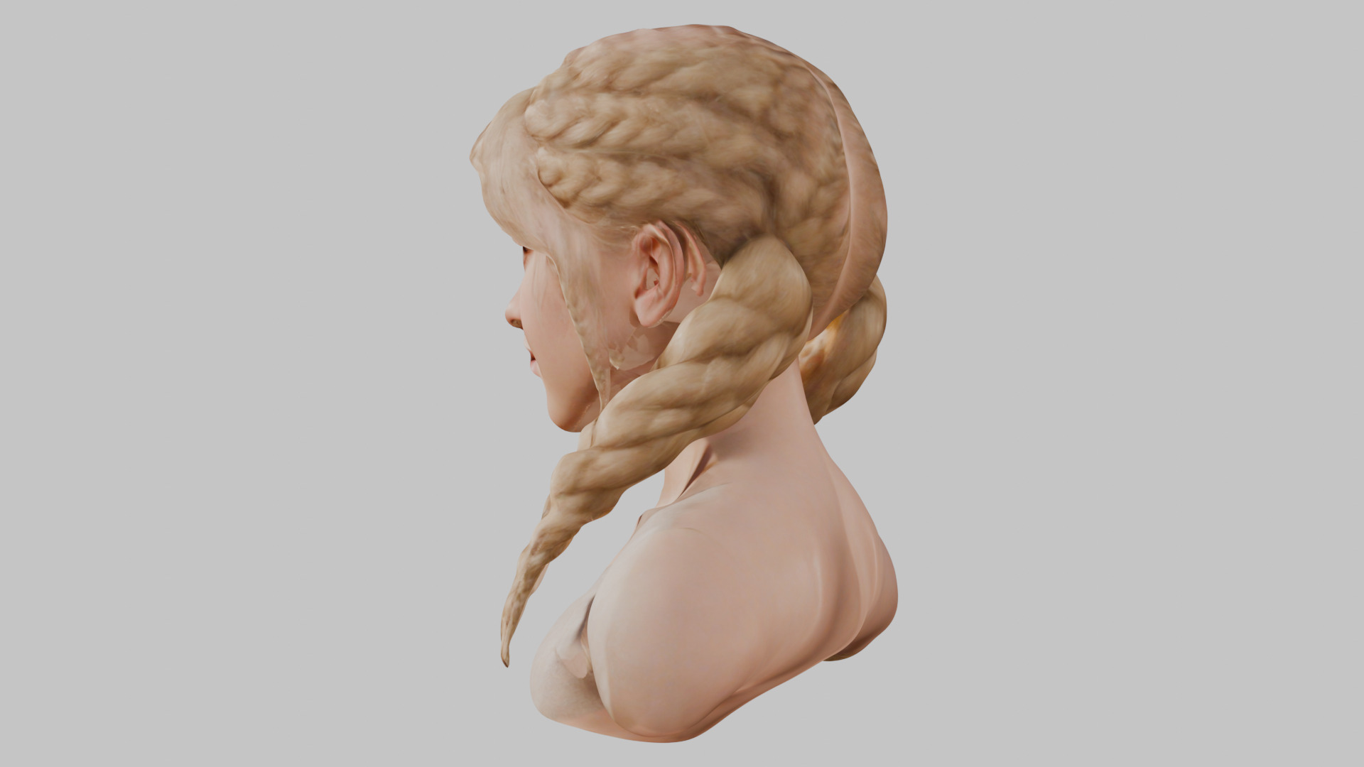 3D model Medieval Fantasy Cute Teen Blonde Girl Head Bust VR / AR / low-poly | CGTrader