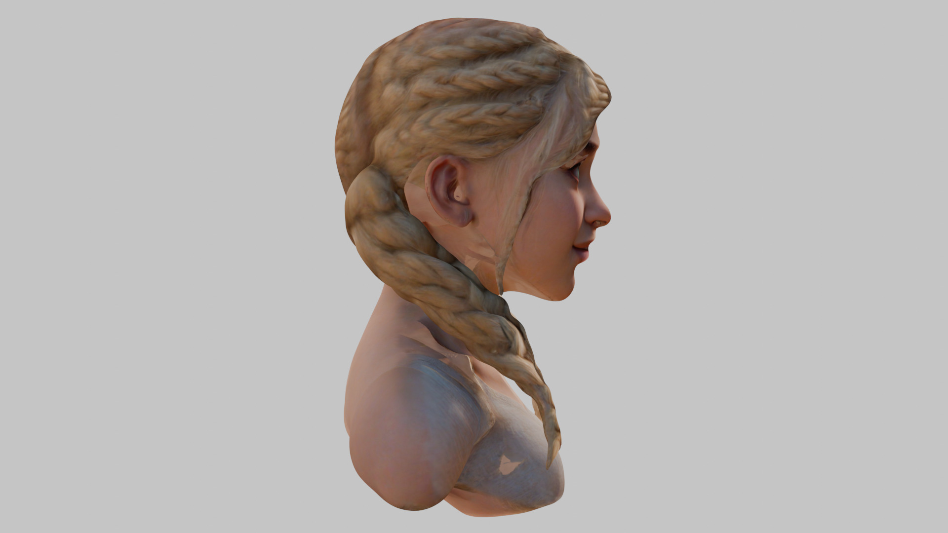 3D model Medieval Fantasy Cute Teen Blonde Girl Head Bust VR / AR / low-poly | CGTrader
