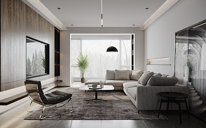 Cozy living room scene 3D model | CGTrader