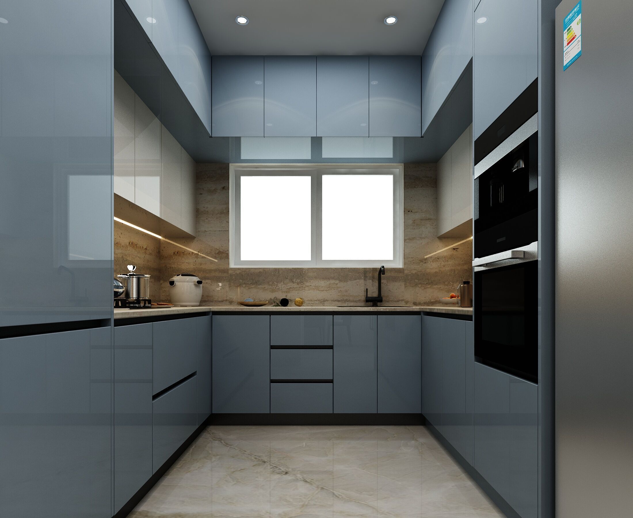 Living And Kitchen Modern With TV Unit free 3D model | CGTrader
