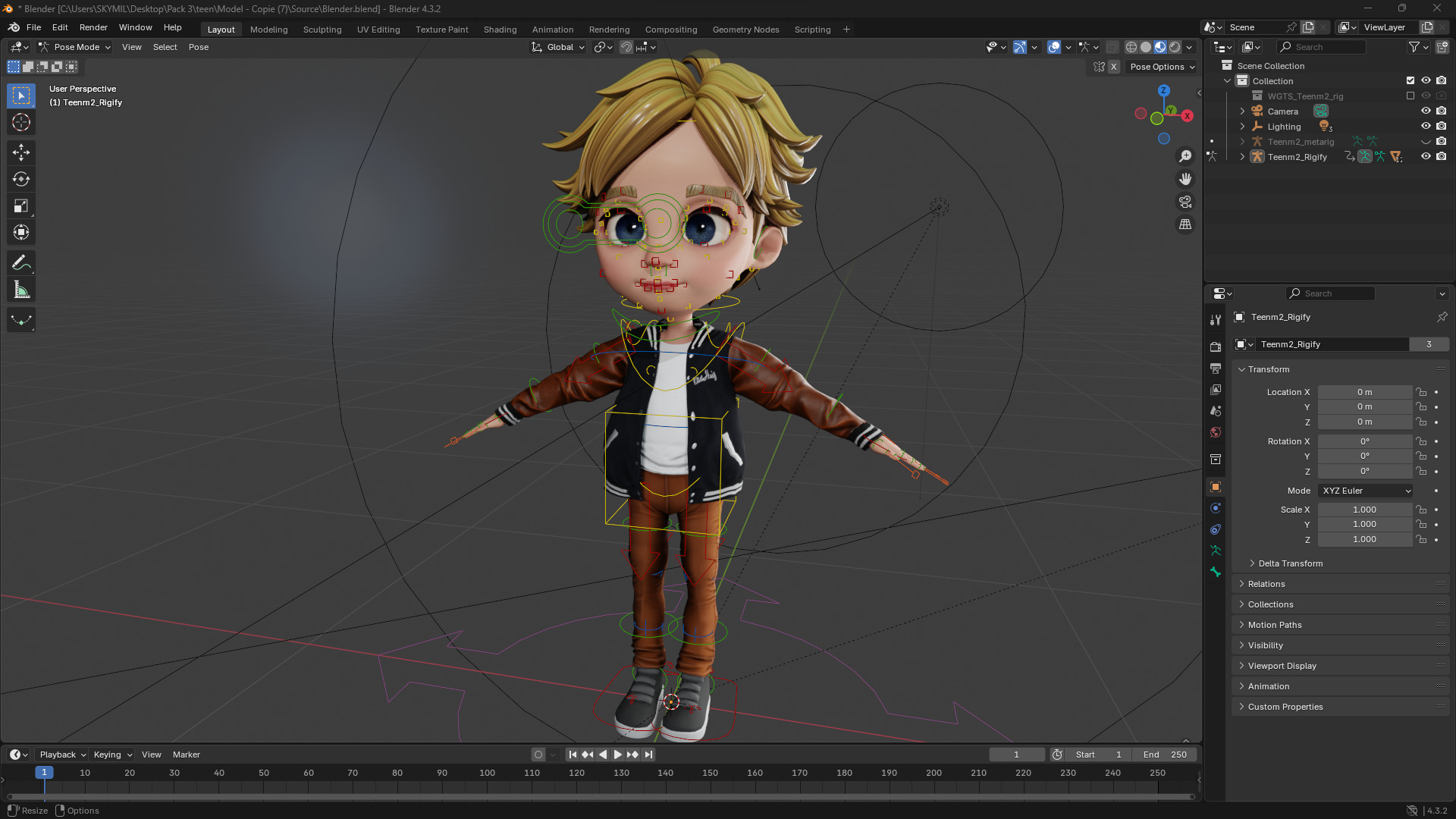 3D model Blue eyes Stylized Toon 3D Boy Cartoon Character Rigged VR ...