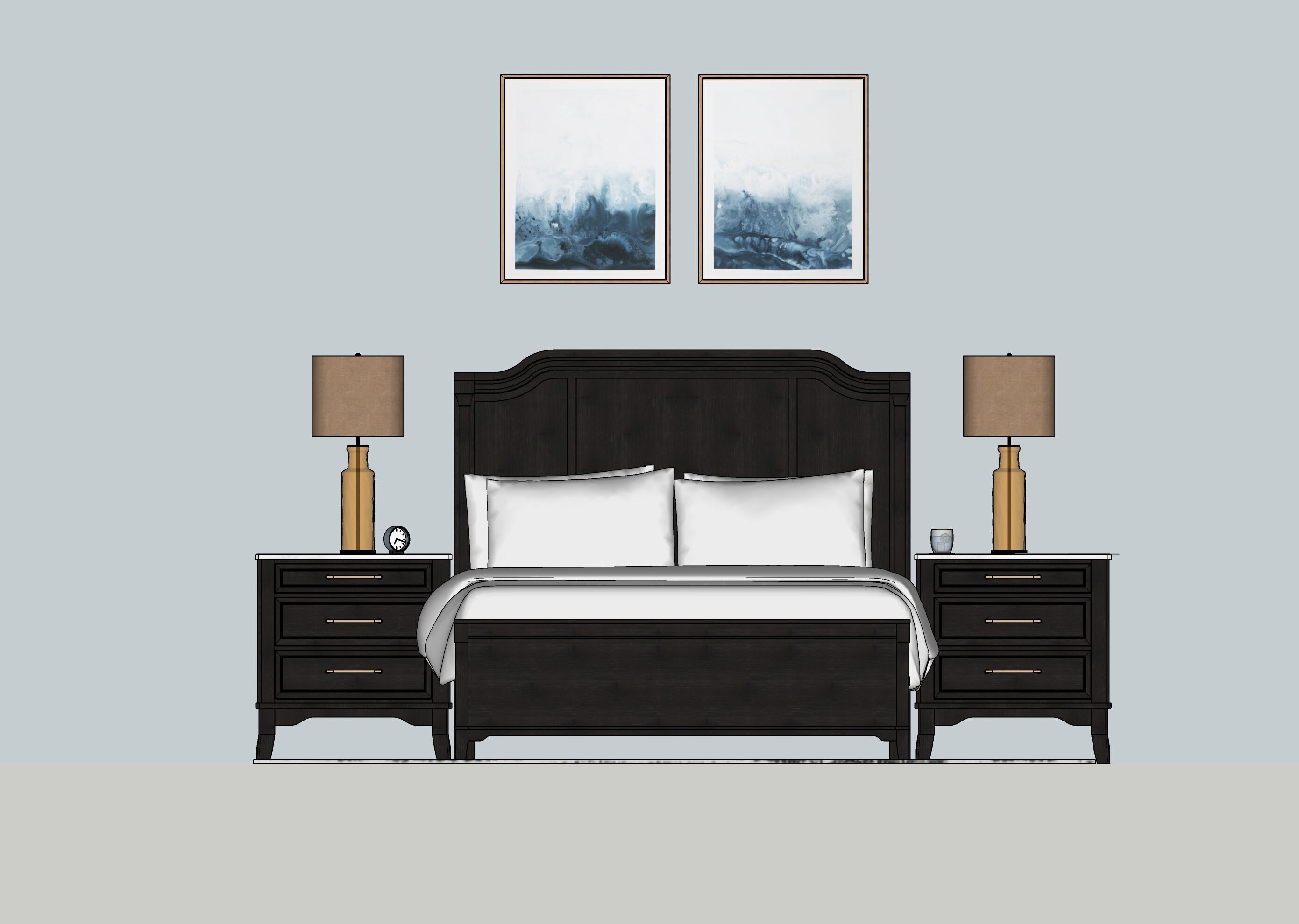 Queen Bed ASHLEY Welltern 3D model | CGTrader