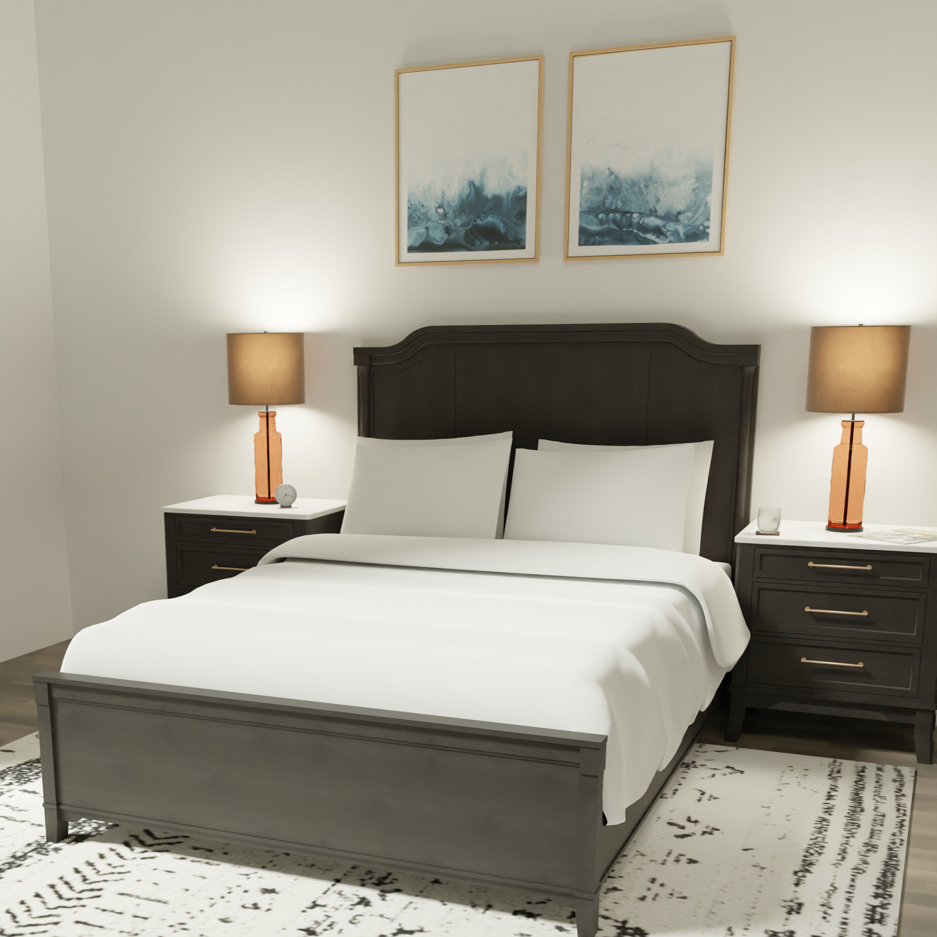 Queen Bed ASHLEY Welltern 3D model | CGTrader