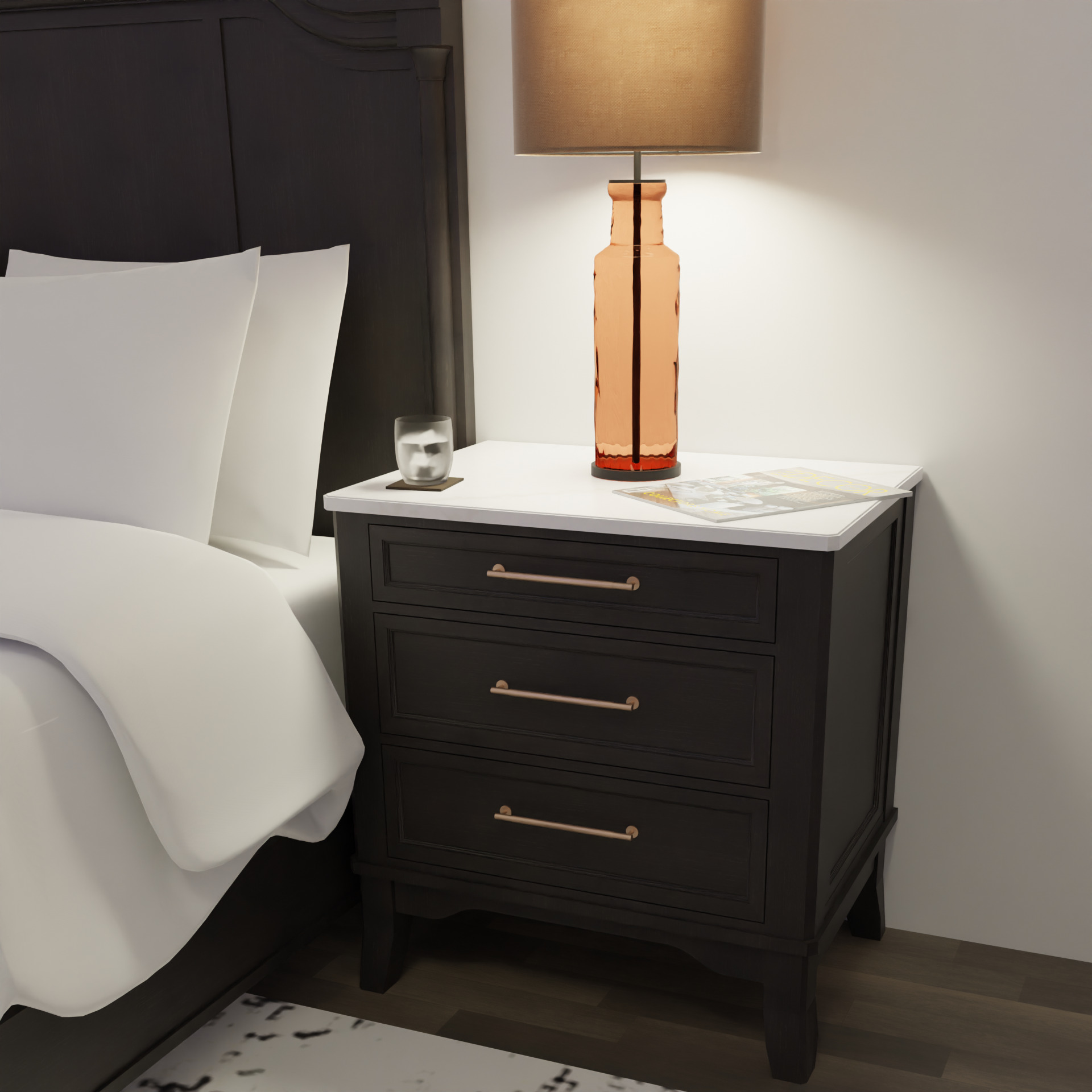 Queen Bed ASHLEY Welltern 3D model | CGTrader