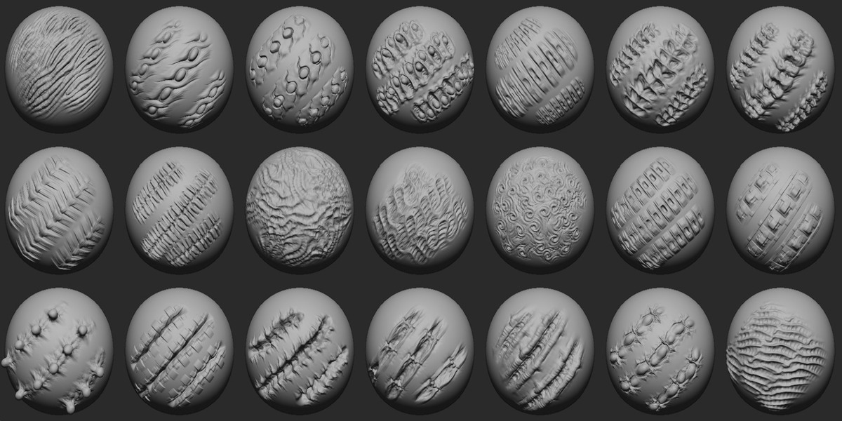 100 Giger and Beksinski Brushes 3D model | CGTrader