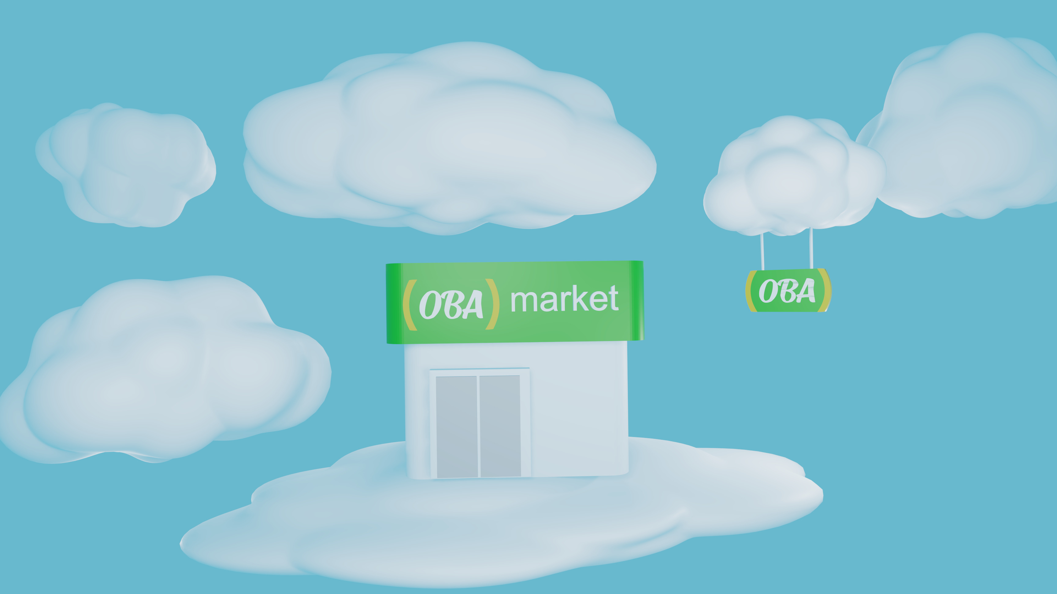 OBA Market on the Clouds Digital Concept Design free 3D model | CGTrader