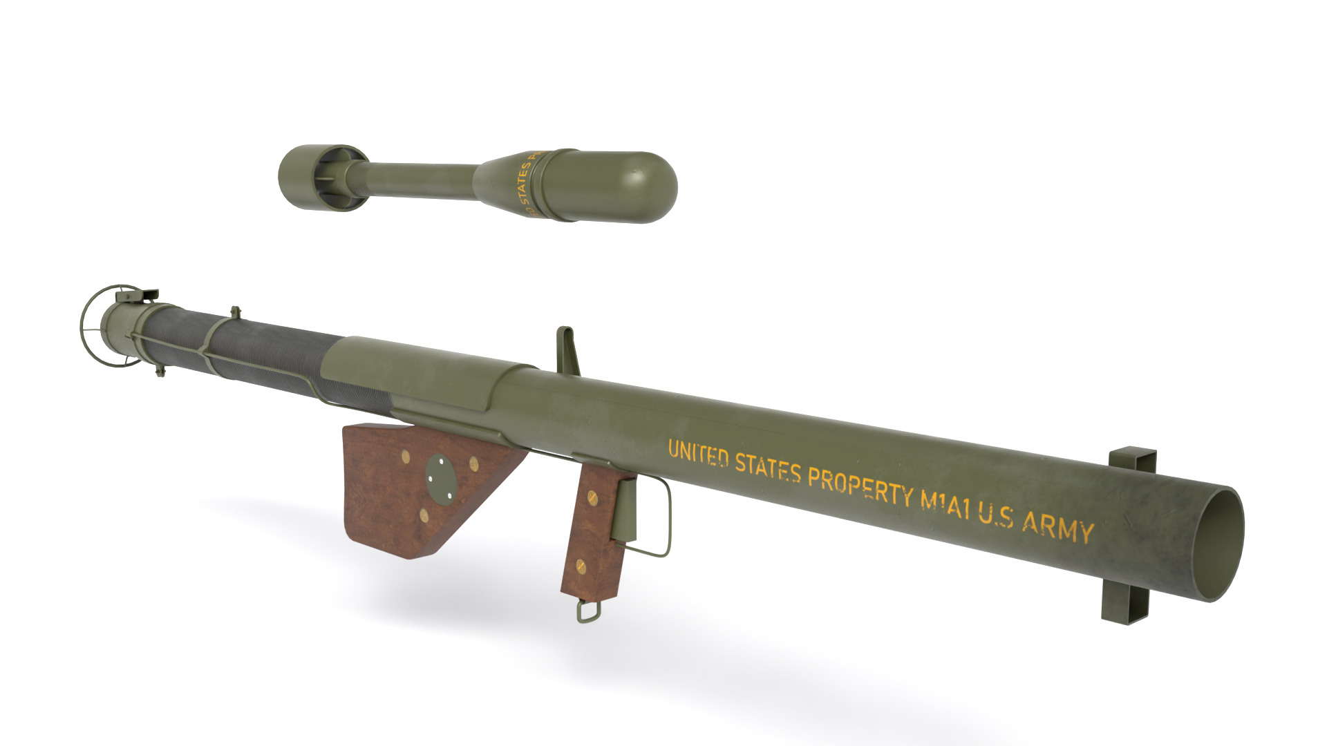 US WWII M1A1 Bazooka AntiTank Rocket Launcher free VR / AR / low-poly ...