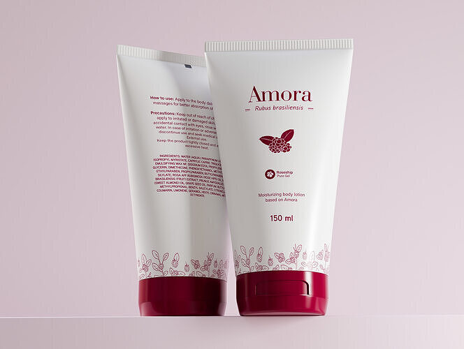 Amora Skin Care Cream Cosmetic Tube 150ml 3D model | CGTrader