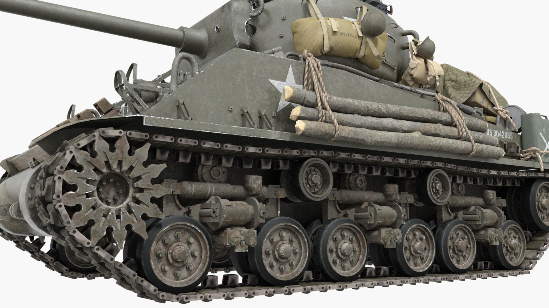 3D model American Tank M4 Sherman VR / AR / low-poly | CGTrader