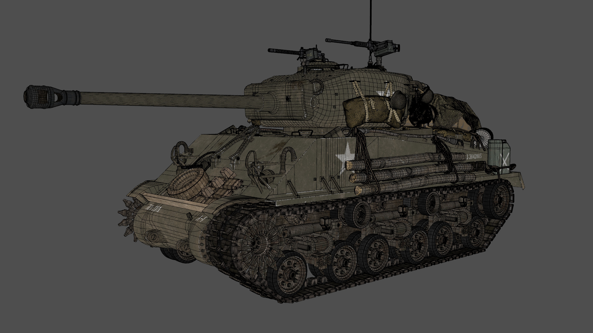3D model American Tank M4 Sherman VR / AR / low-poly | CGTrader
