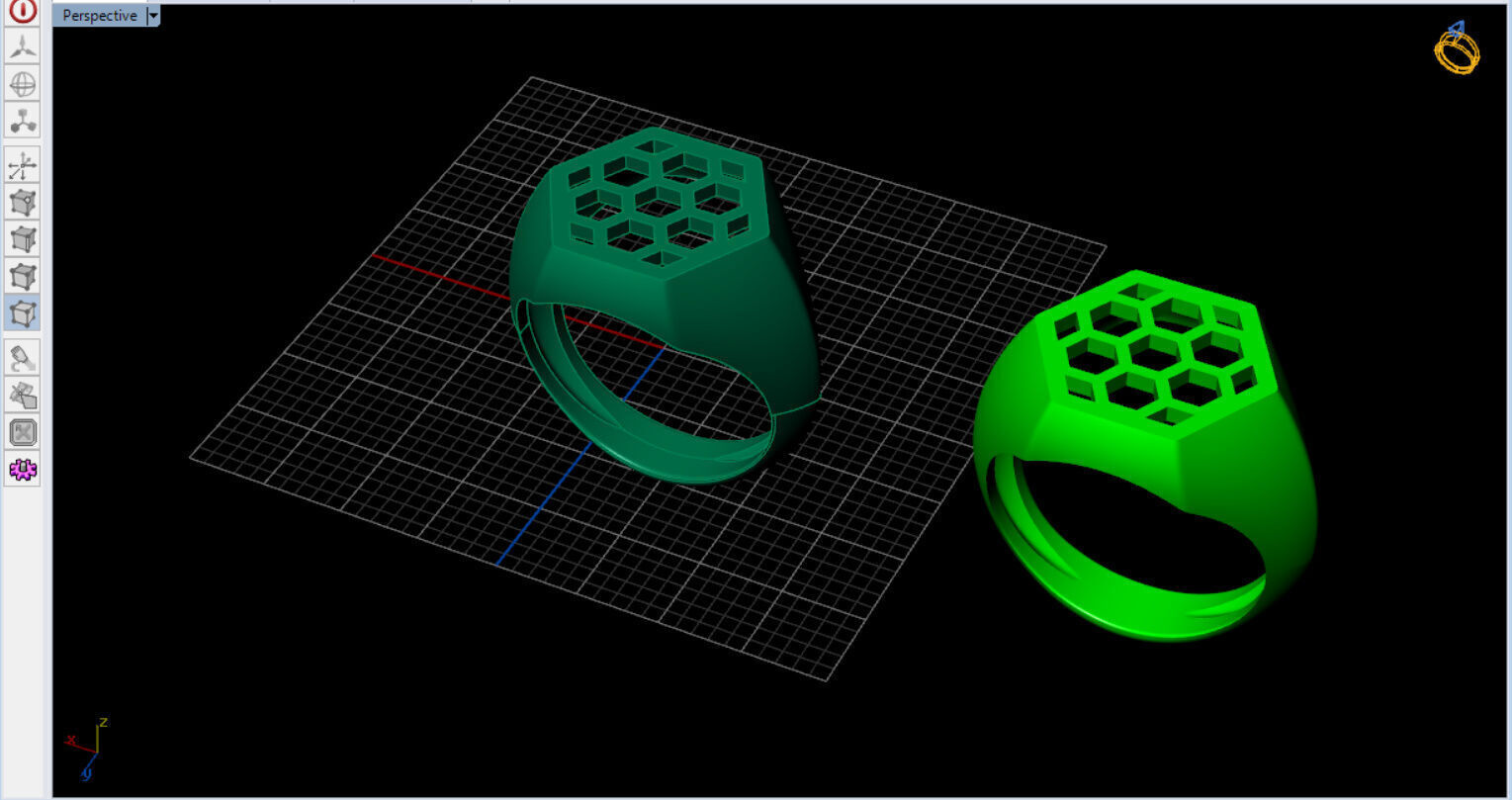 signet ring with honeycomb pattern free 3D model 3D printable | CGTrader
