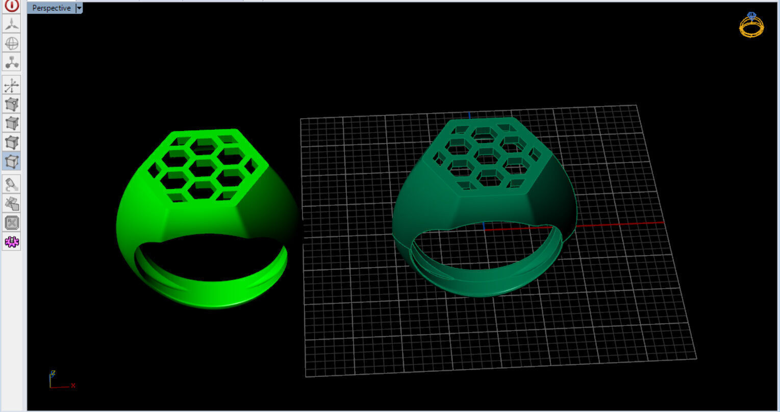 signet ring with honeycomb pattern free 3D model 3D printable | CGTrader