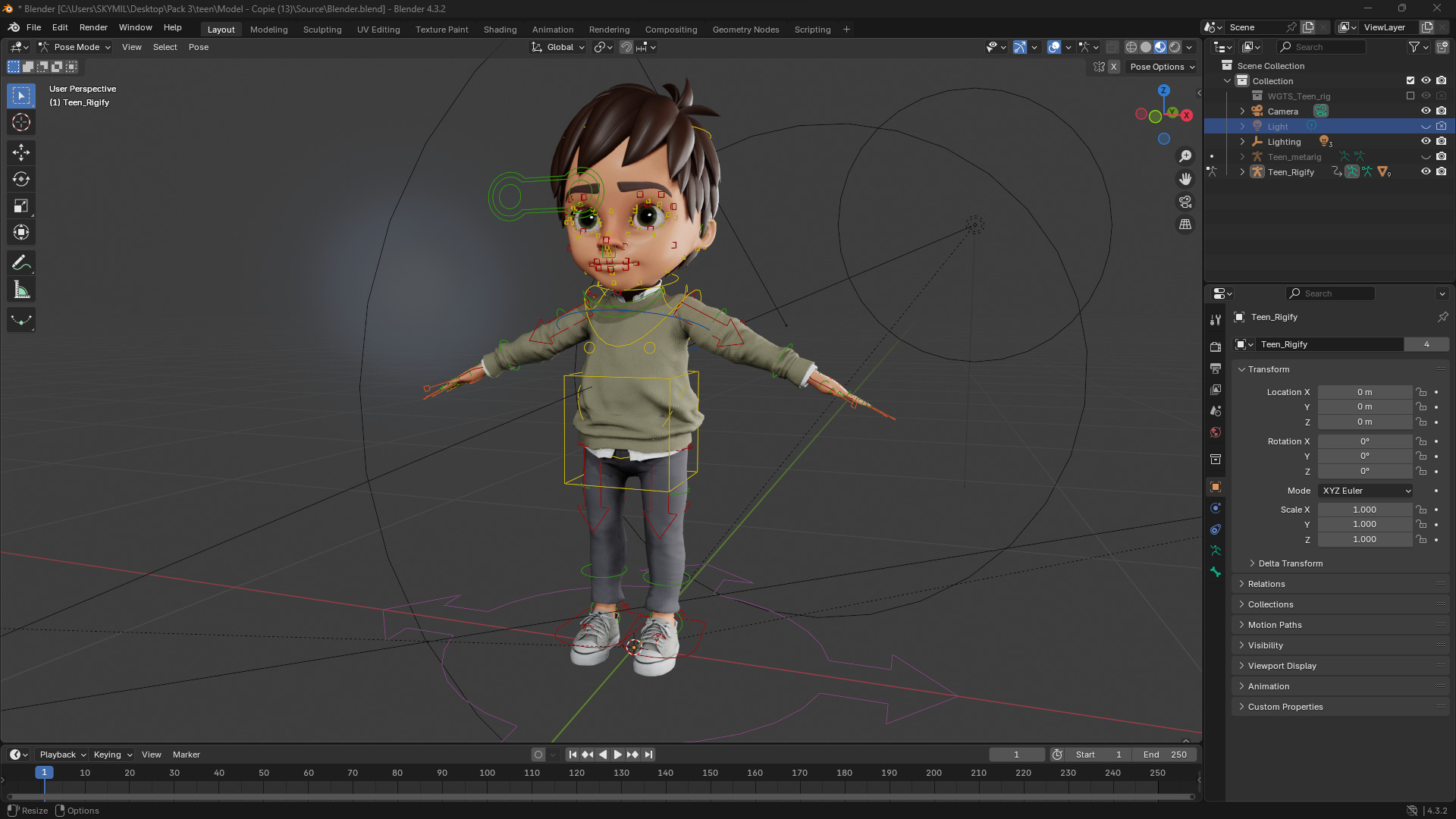 3D model Stylized Happy Boy Rigged 3D Toon Model VR / AR / low-poly ...