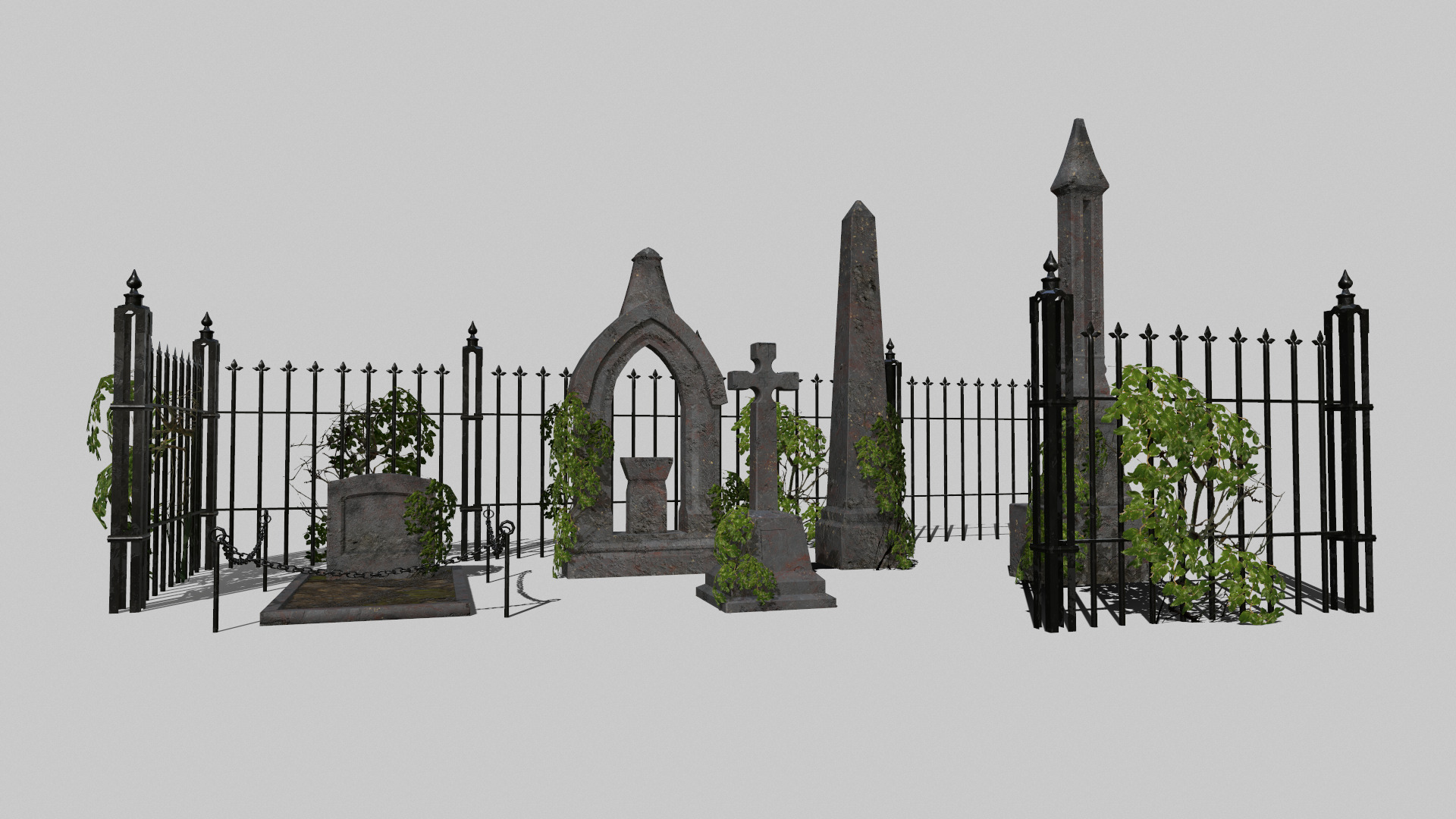 3D model Old Gravestones VR / AR / low-poly | CGTrader