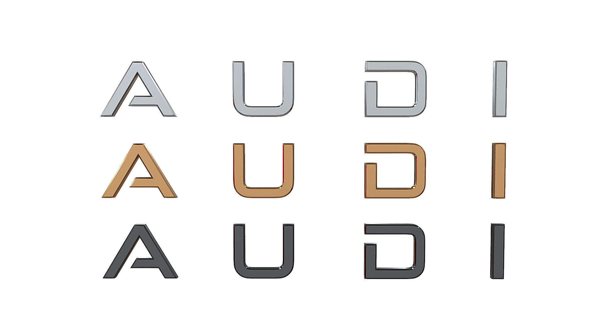 audi logo nameplate 3D model 3D printable | CGTrader