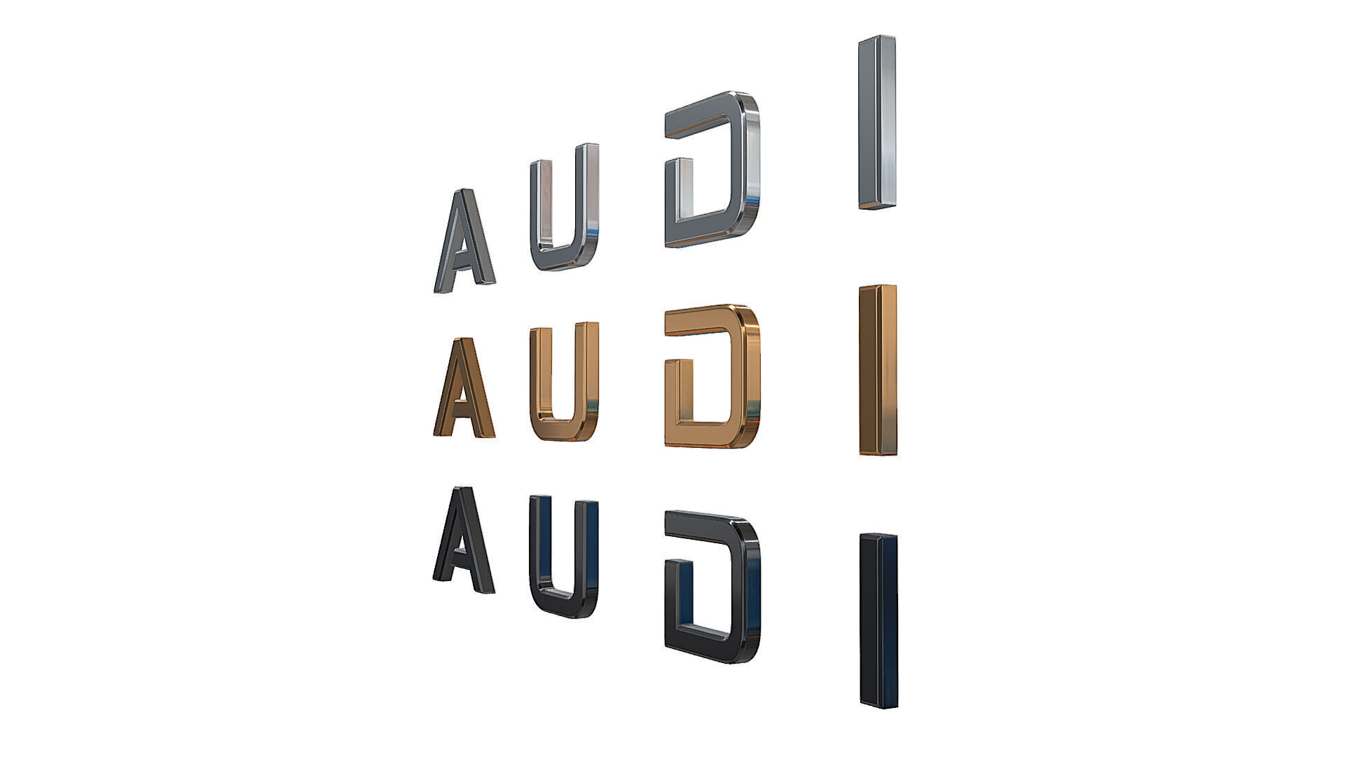audi logo nameplate 3D model 3D printable | CGTrader