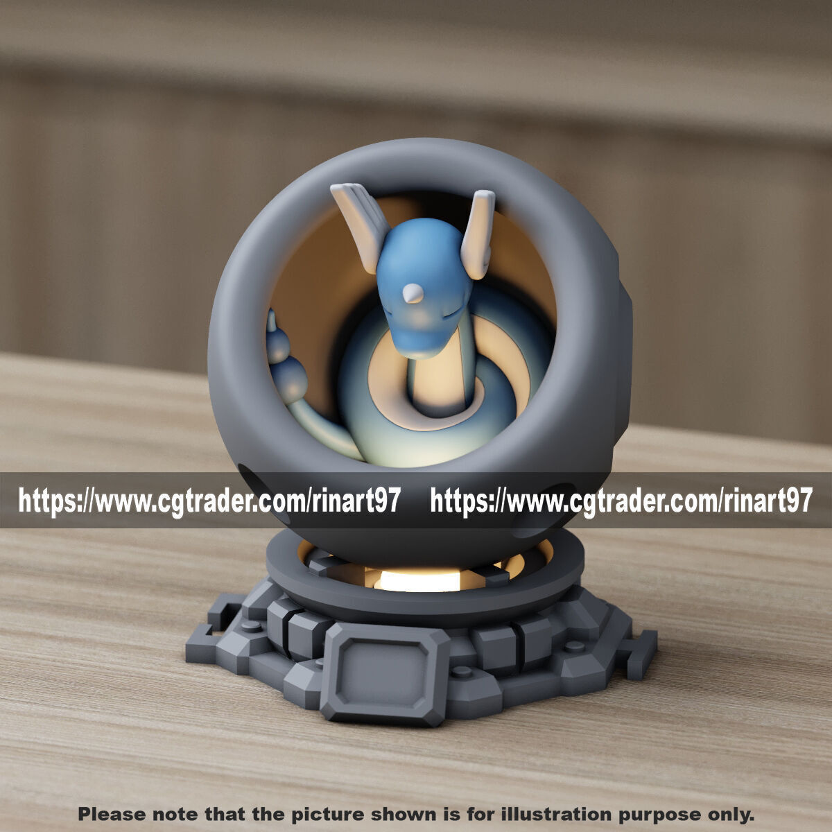 Dragonair in healing machine pods from pokemon 3D model 3D printable ...