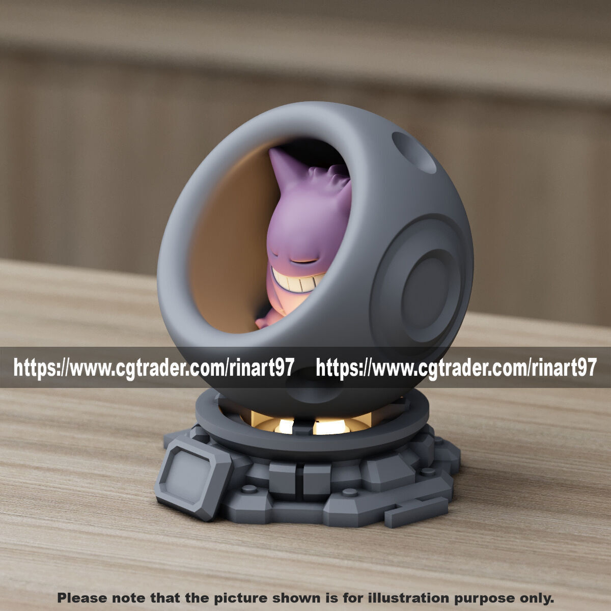 Gengar in healing machine pods from pokemon 3D model 3D printable ...