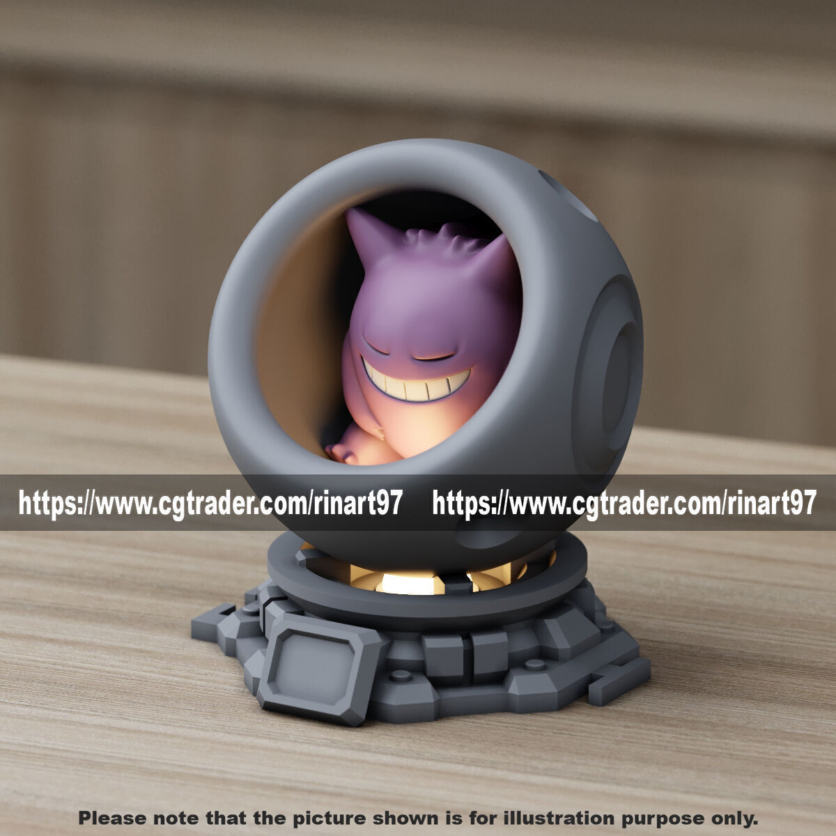 Gengar in healing machine pods from pokemon 3D model 3D printable ...