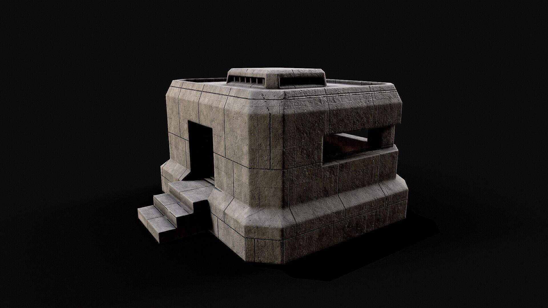 3D model Military Concrete Bunker Base 3 VR / AR / low-poly | CGTrader