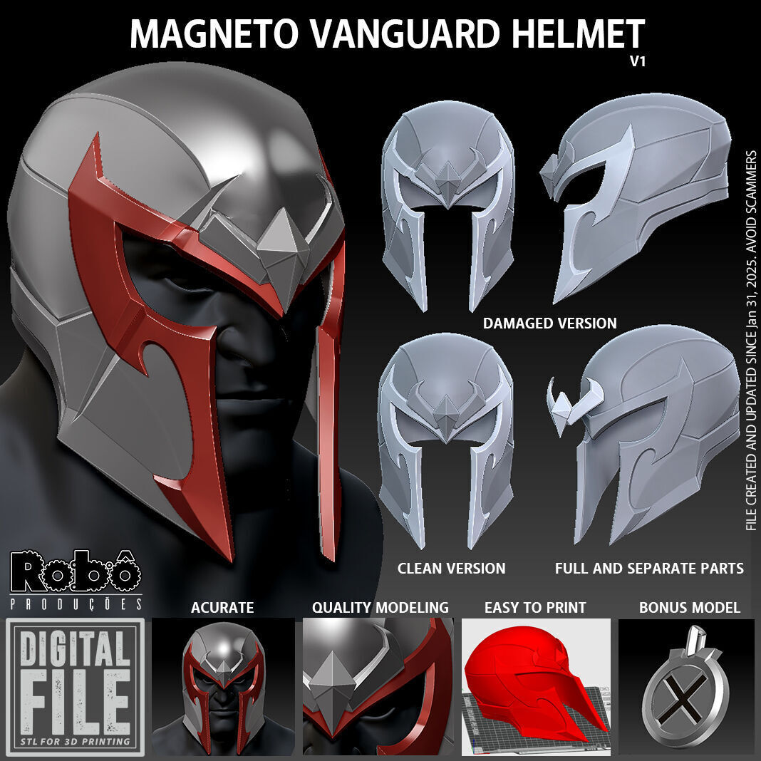 Marvel Rivals Magneto Vanguard Helmet 3D model 3D printable | CGTrader