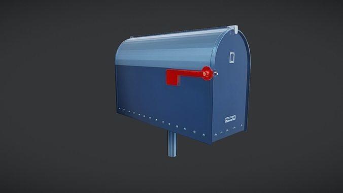 Classic mailbox with red flag 3D model | CGTrader