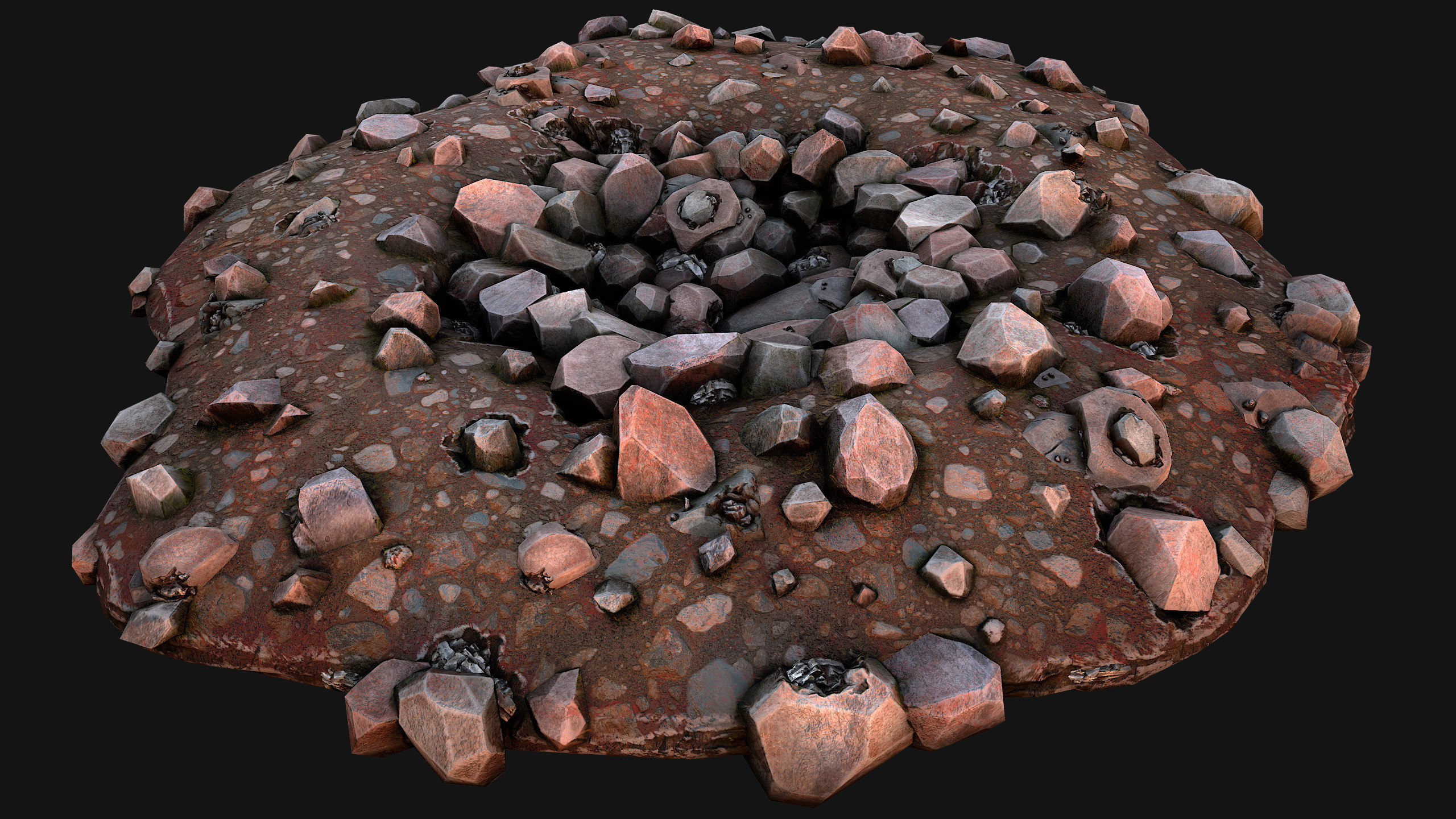 3D model Iron Ore Stone Deposits for Mine Environment VR / AR / low ...