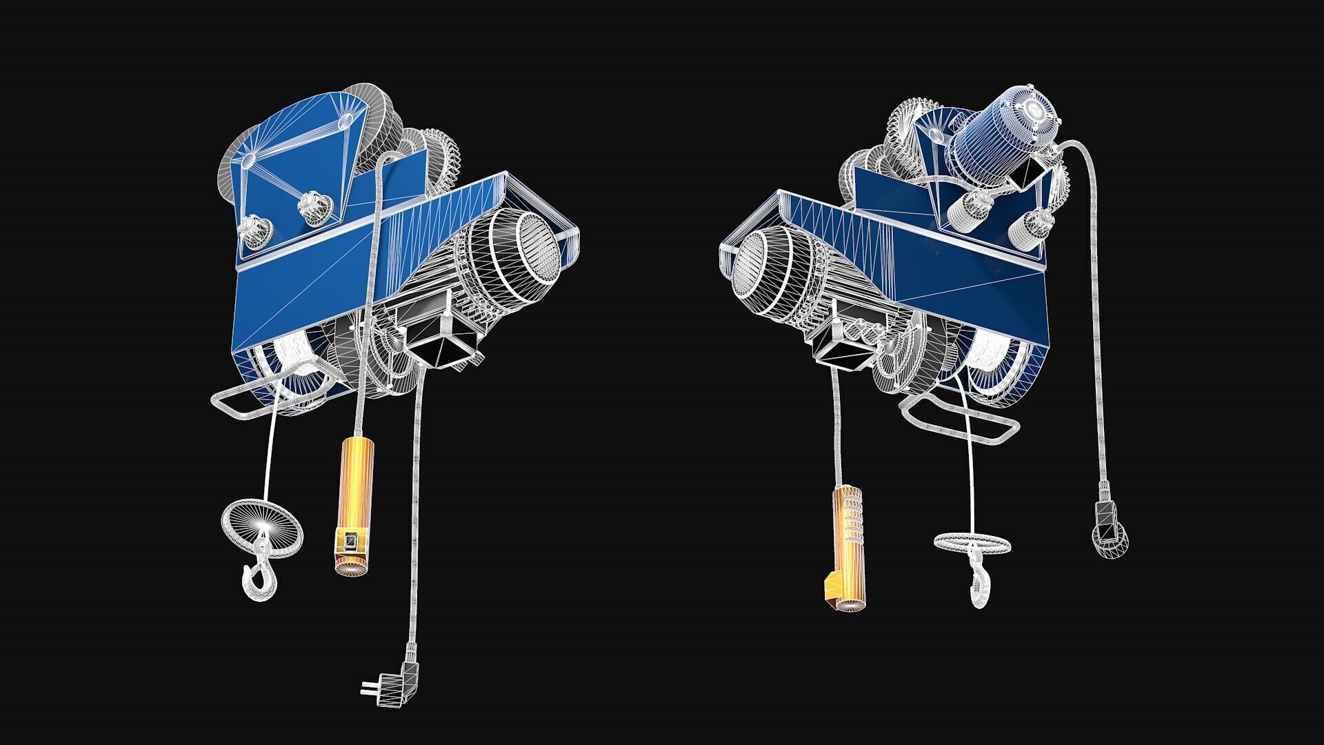 Electric Hoist Winch Cable Industrial garage tool 3D model | CGTrader