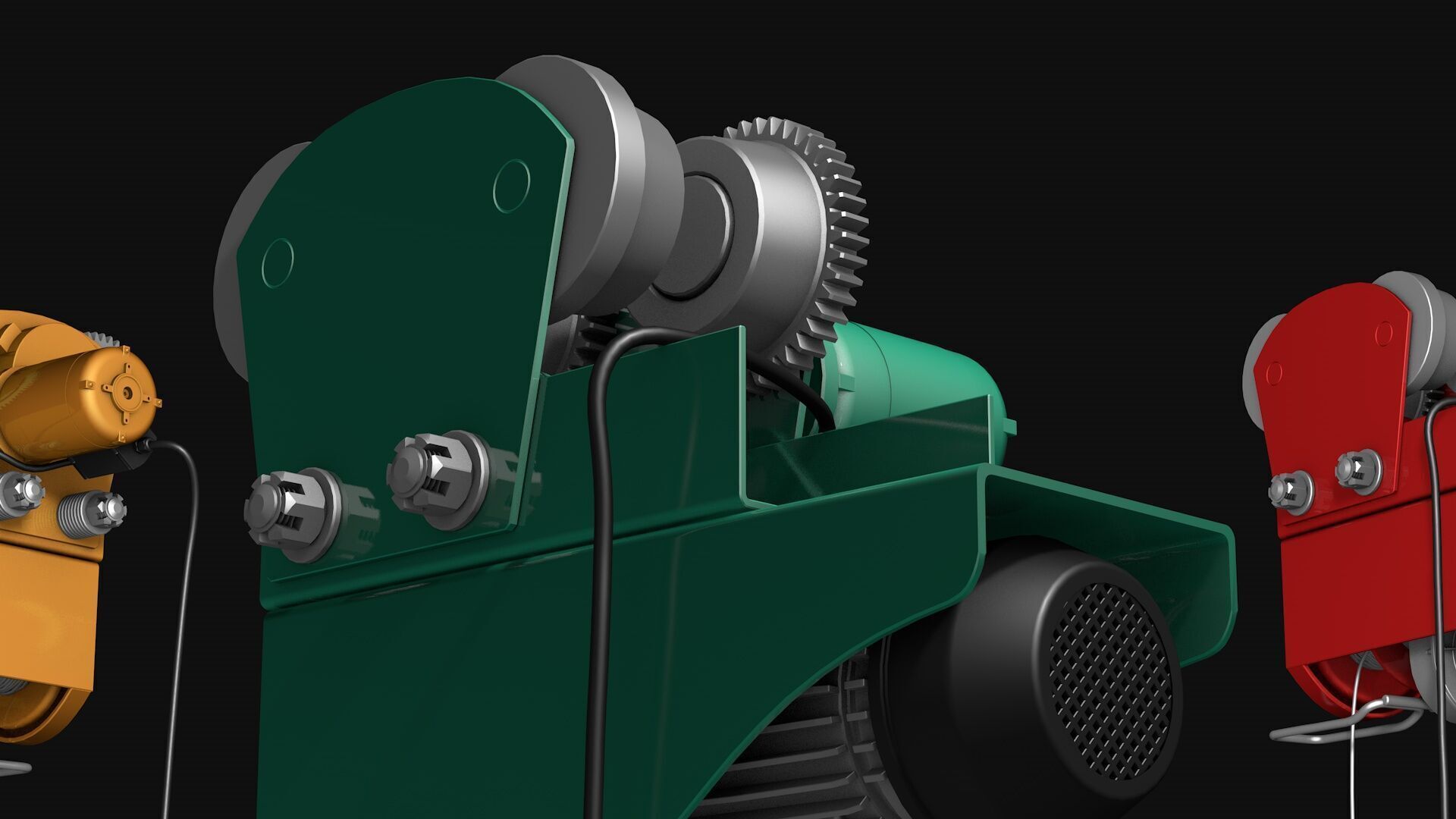 Electric Hoist Winch Cable Industrial garage tool 3D model | CGTrader