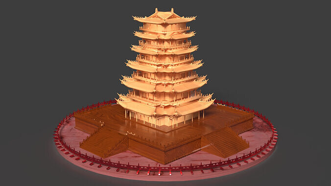 Chinese ancient tower 3D model | CGTrader