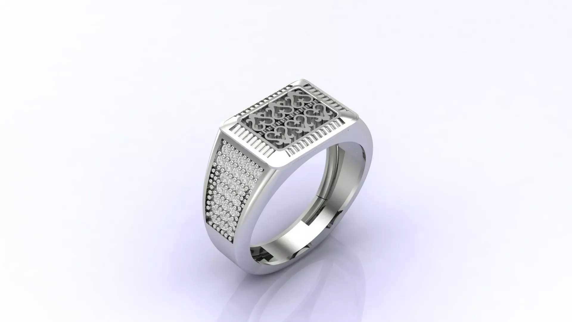 Print Ready STL 3DM Gents Rings Diamond Men Ring 3D model 3D printable ...