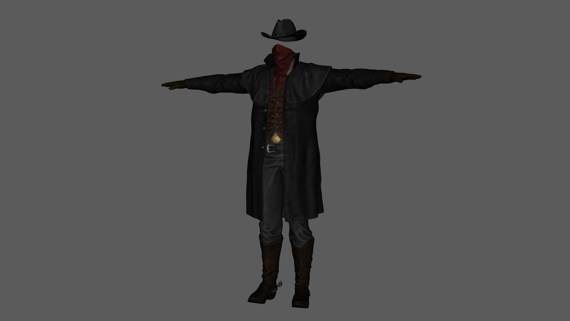 3D model Western Outlaw Outfit VR / AR / low-poly | CGTrader