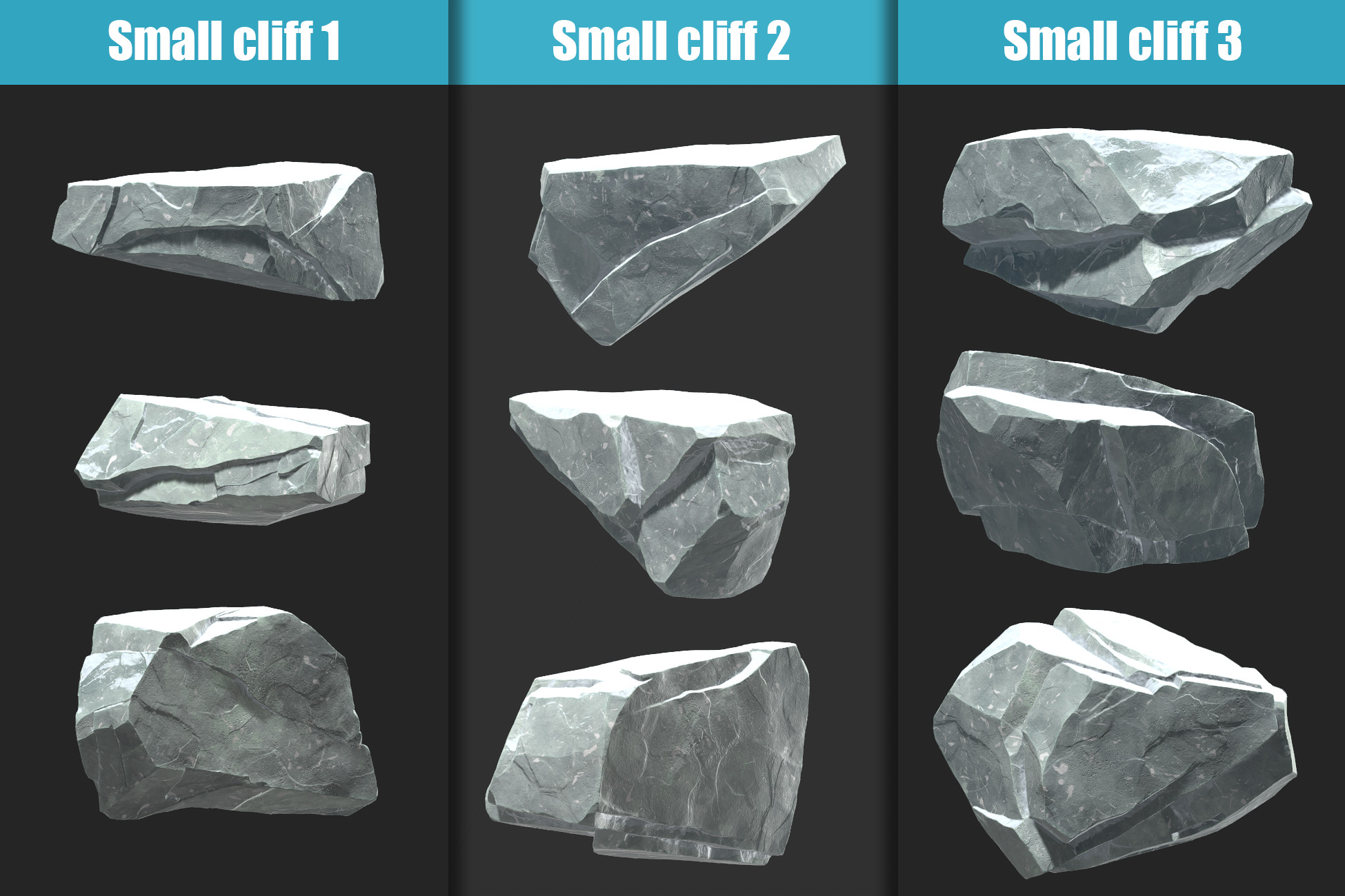 3D model Customizable Rocks and Cliffs VR / AR / low-poly | CGTrader
