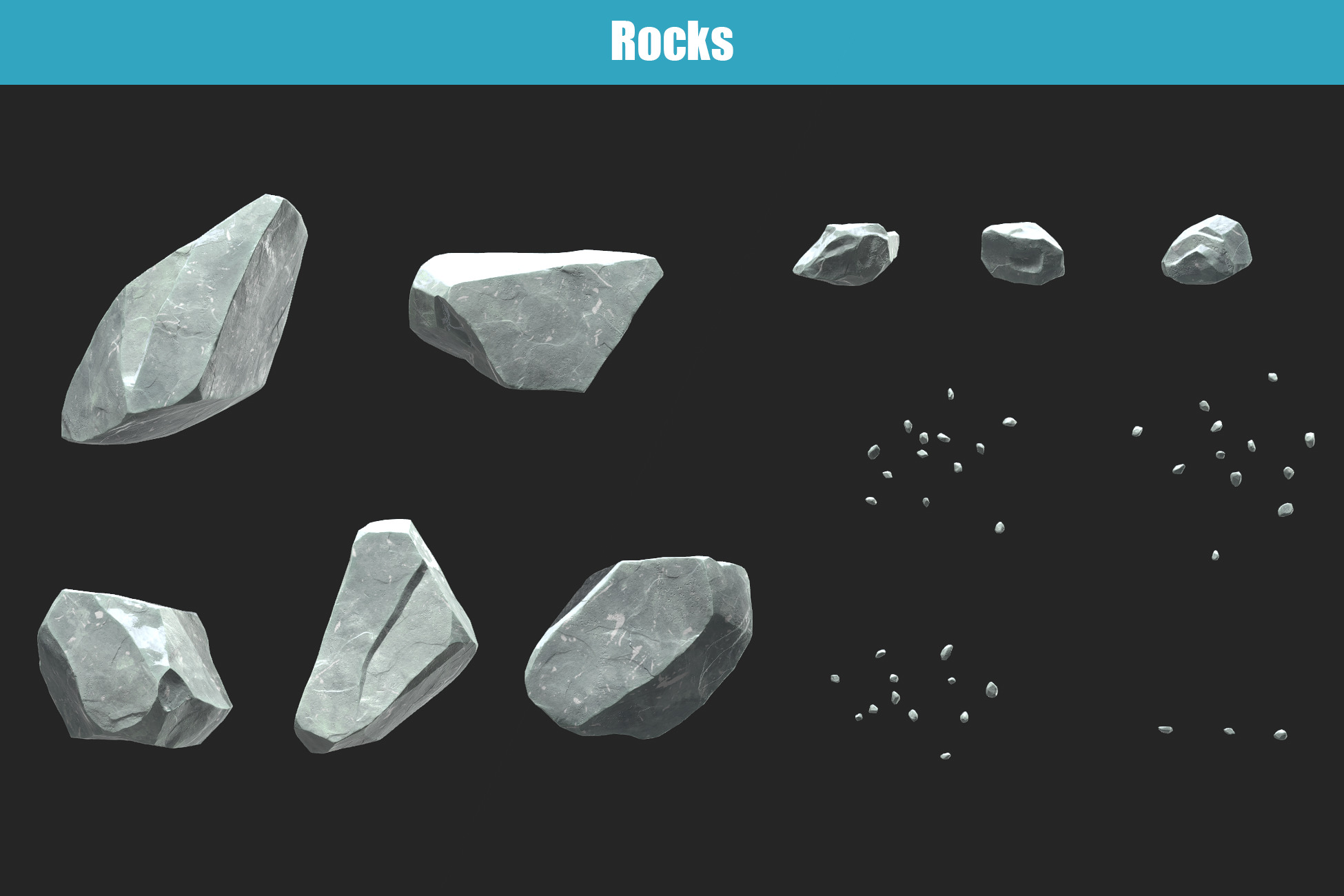 3D model Customizable Rocks and Cliffs VR / AR / low-poly | CGTrader