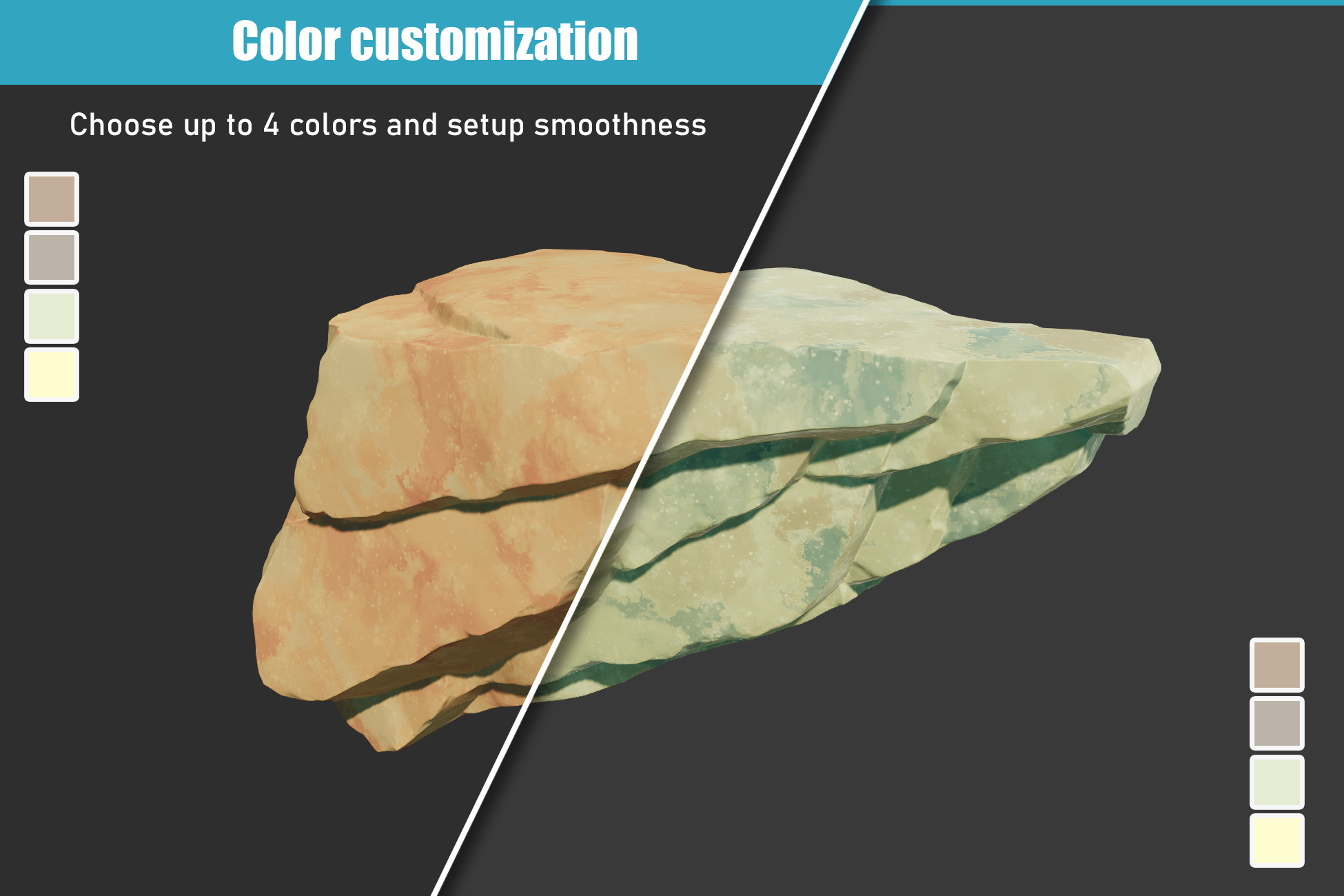 3D model Customizable Rocks and Cliffs VR / AR / low-poly | CGTrader