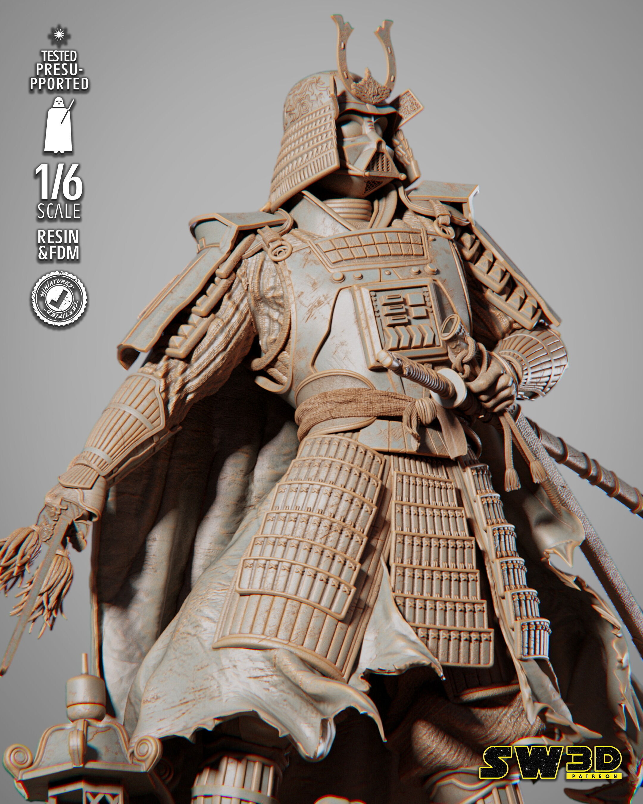 STAR WARS Darth Vader Samurai Sculpture 3D model 3D printable | CGTrader