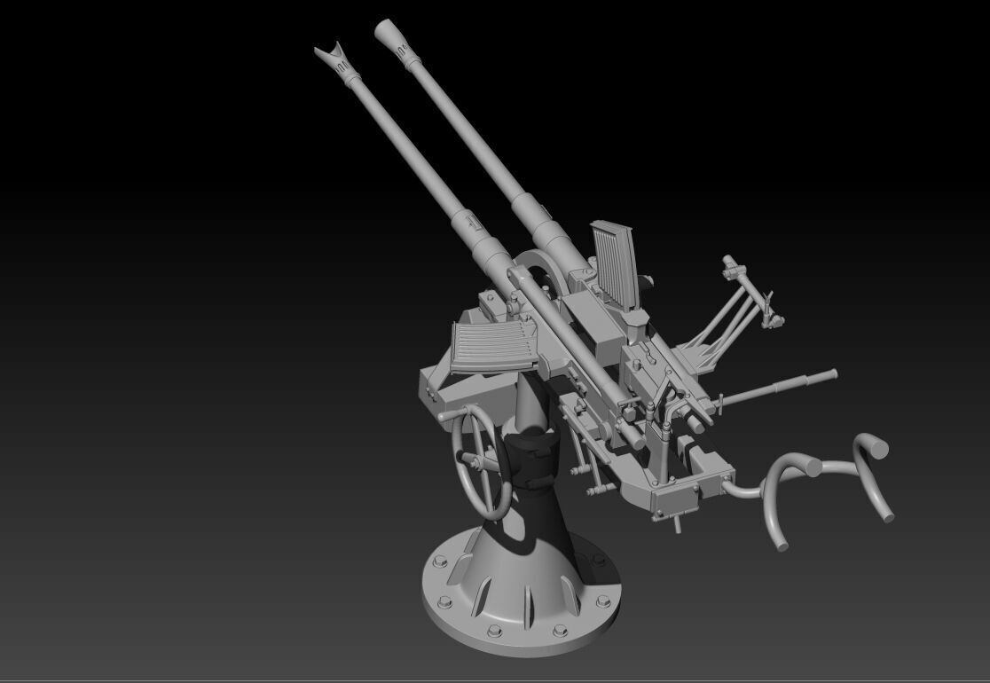 35 scale German Navy 20mm dual barrel Flak for 3D print 3D model 3D ...