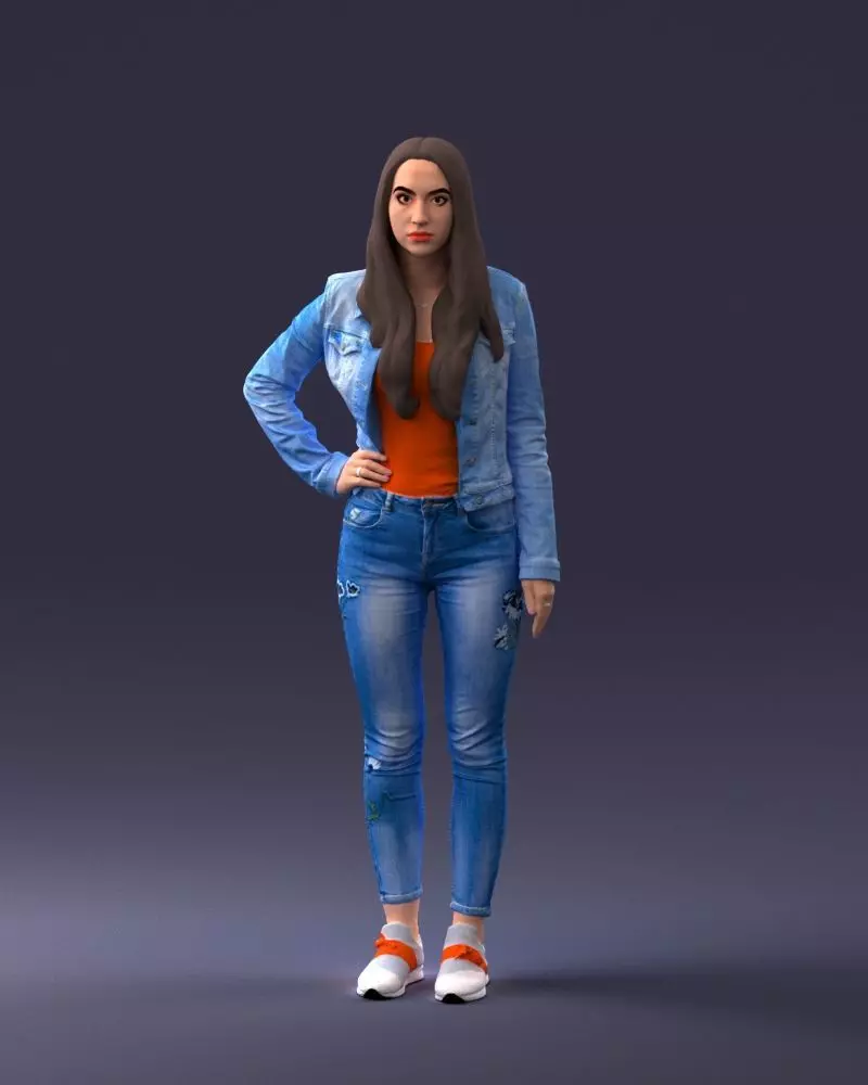 000079 Girl in Jeans Costume 0912 3D model | CGTrader