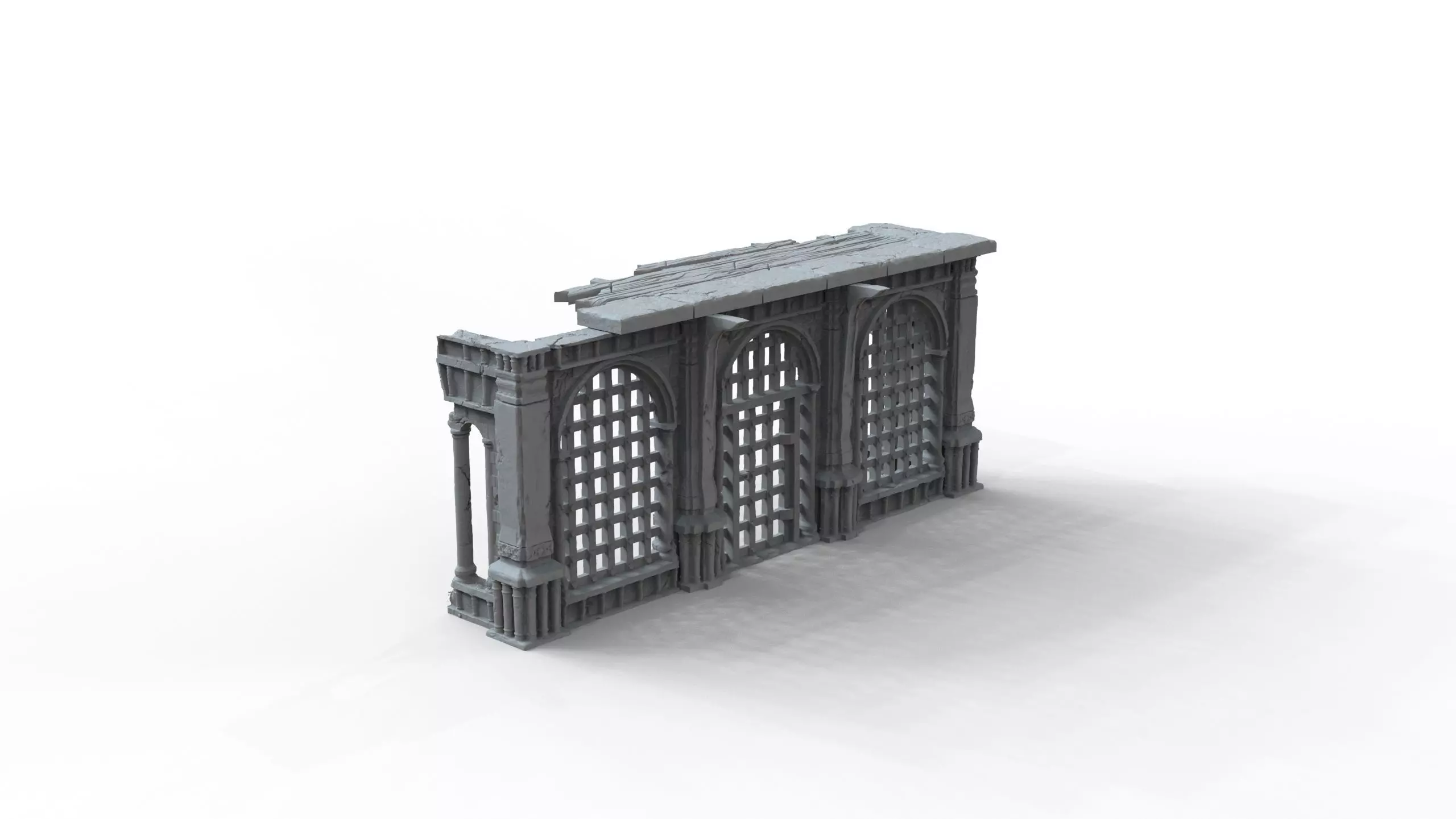 A wall with bars 3D model 3D printable | CGTrader
