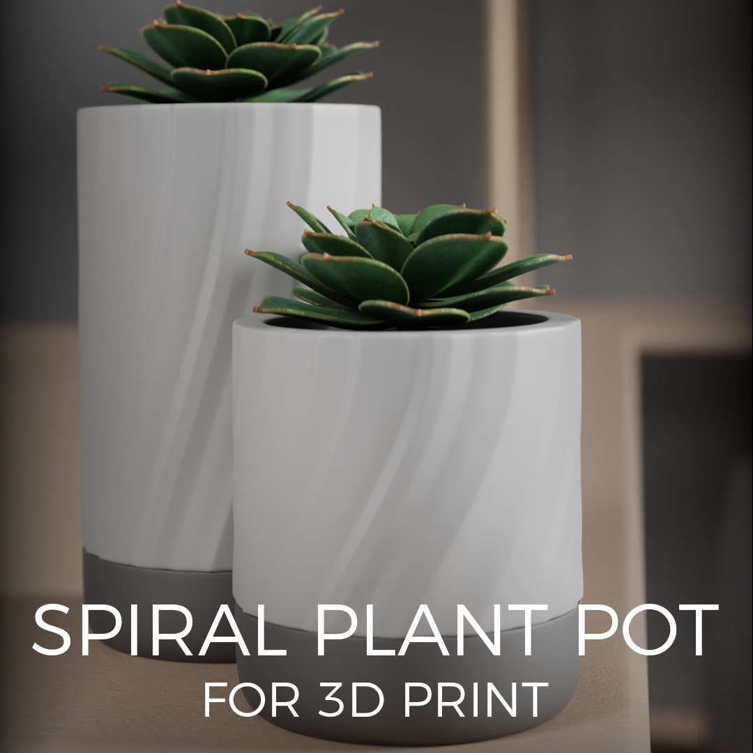 Spiral Plant Pot free 3D model 3D printable | CGTrader