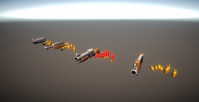 Stylized Low Poly Guns and Ammo - PBR Game Ready Weapons free VR / AR ...