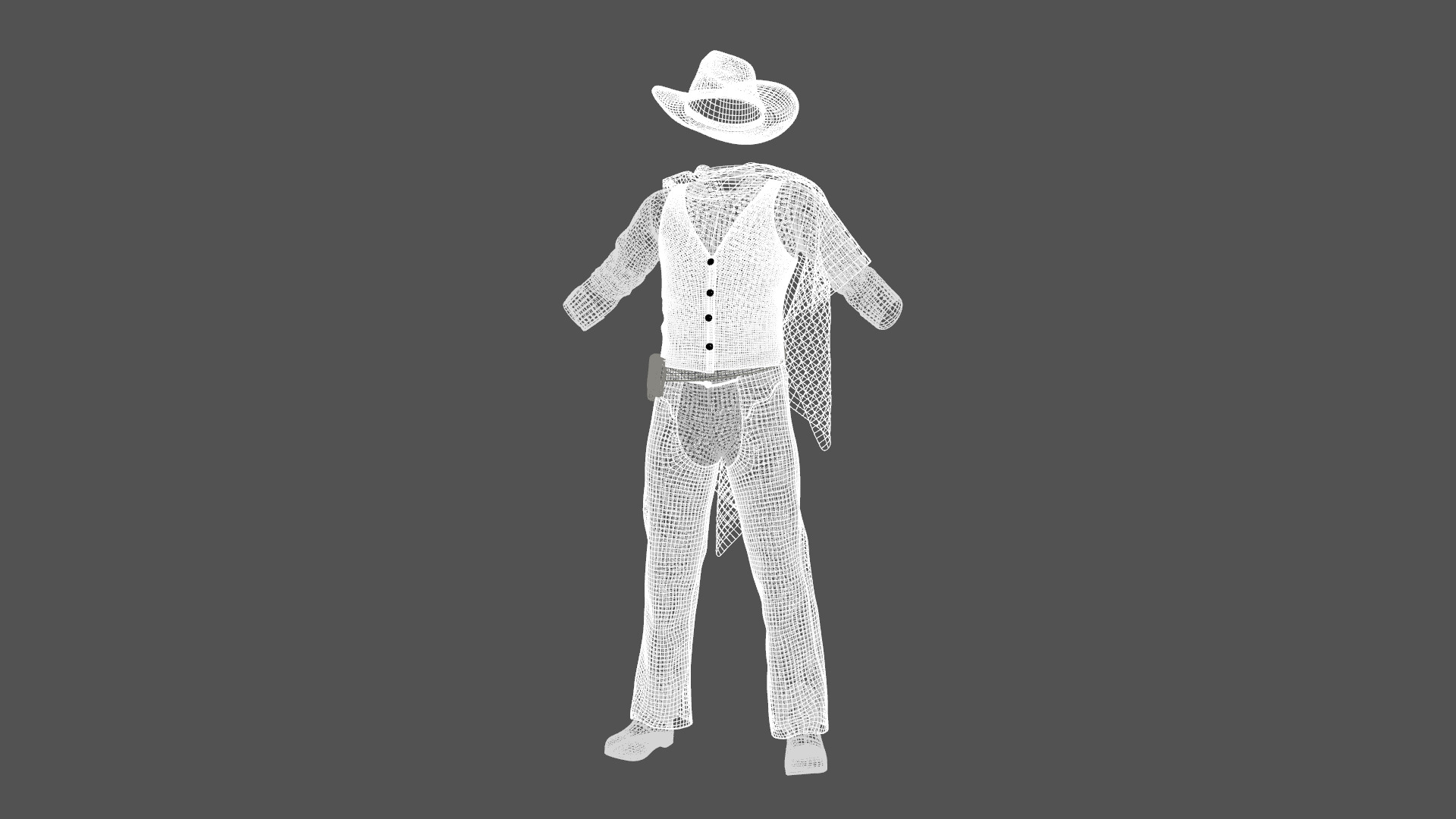 3D model Western Poncho Cowboy Outfit Clothing VR / AR / low-poly ...